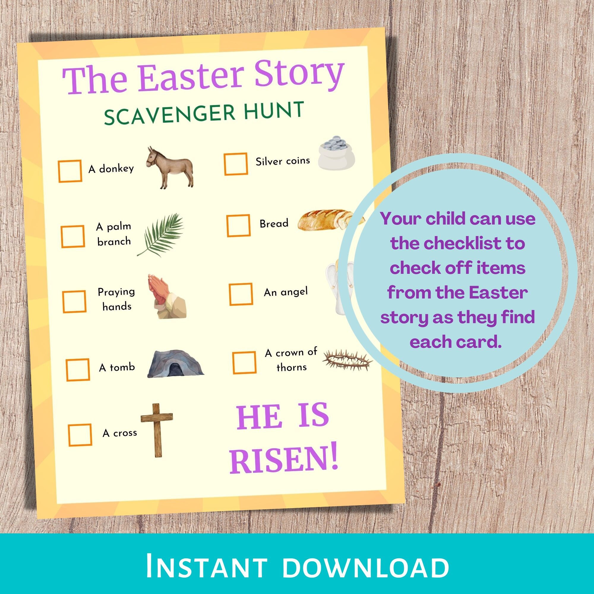 Easter Scavenger Hunt, Easter Bible Games, Scavenger Hunt for Kids ...