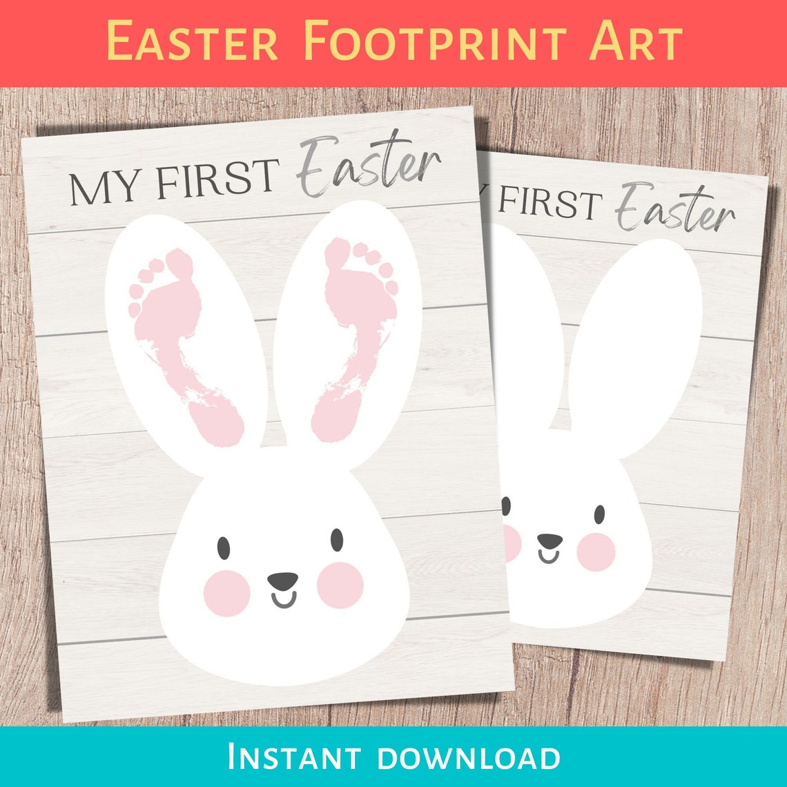 Easter Footprint Craft, Easter Printable Footprint, My First Easter ...