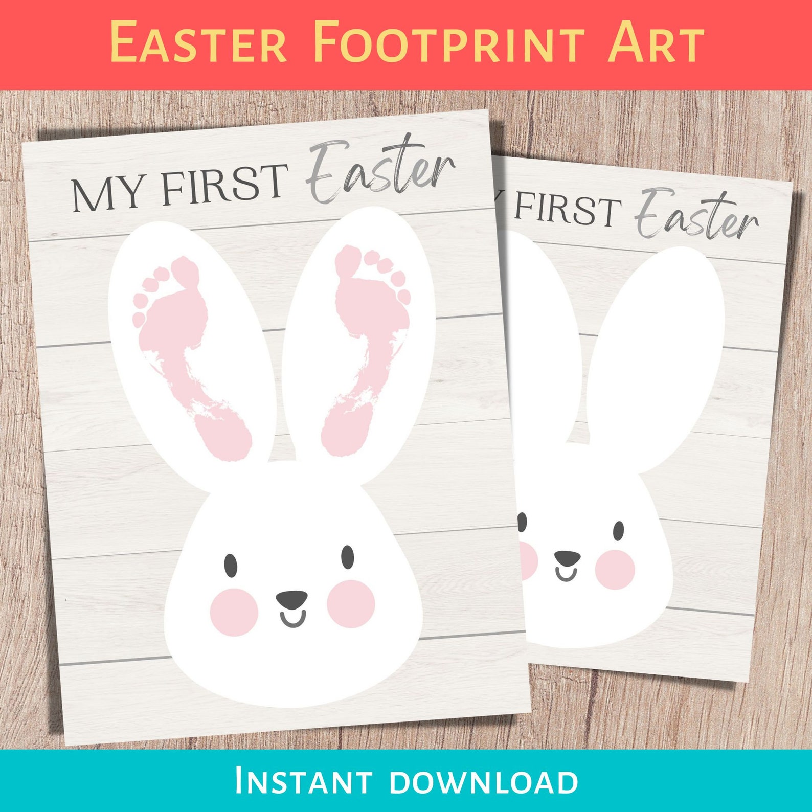 Easter Footprint Craft, Easter Printable Footprint, My First Easter ...