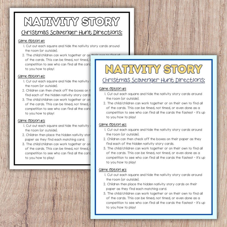 Nativity Scavenger Hunt, Christmas Scavenger Hunt, Hide and Seek Game ...