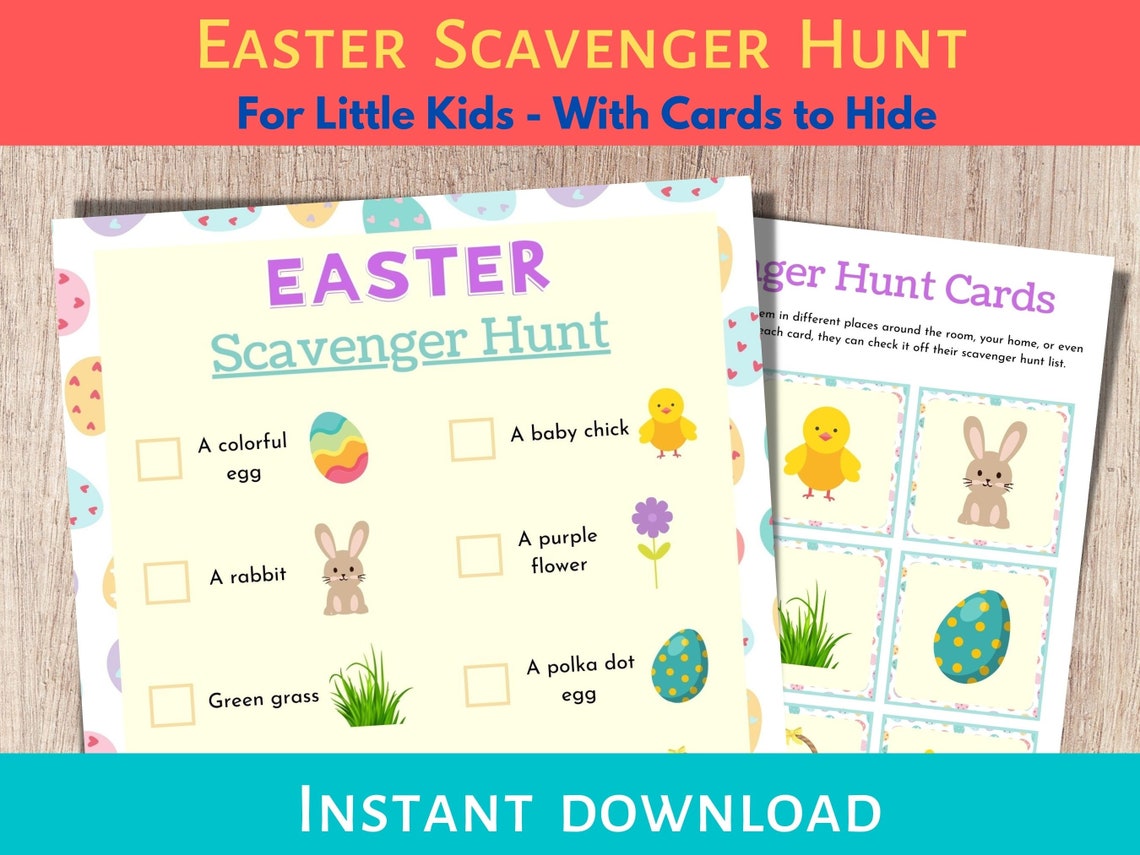 Easter Scavenger Hunt for Little Kids Treasure Hunt Indoor - Etsy