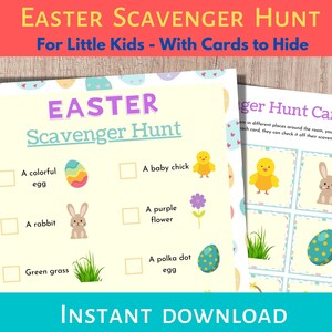 Easter Scavenger Hunt for Little Kids Treasure Hunt Indoor - Etsy
