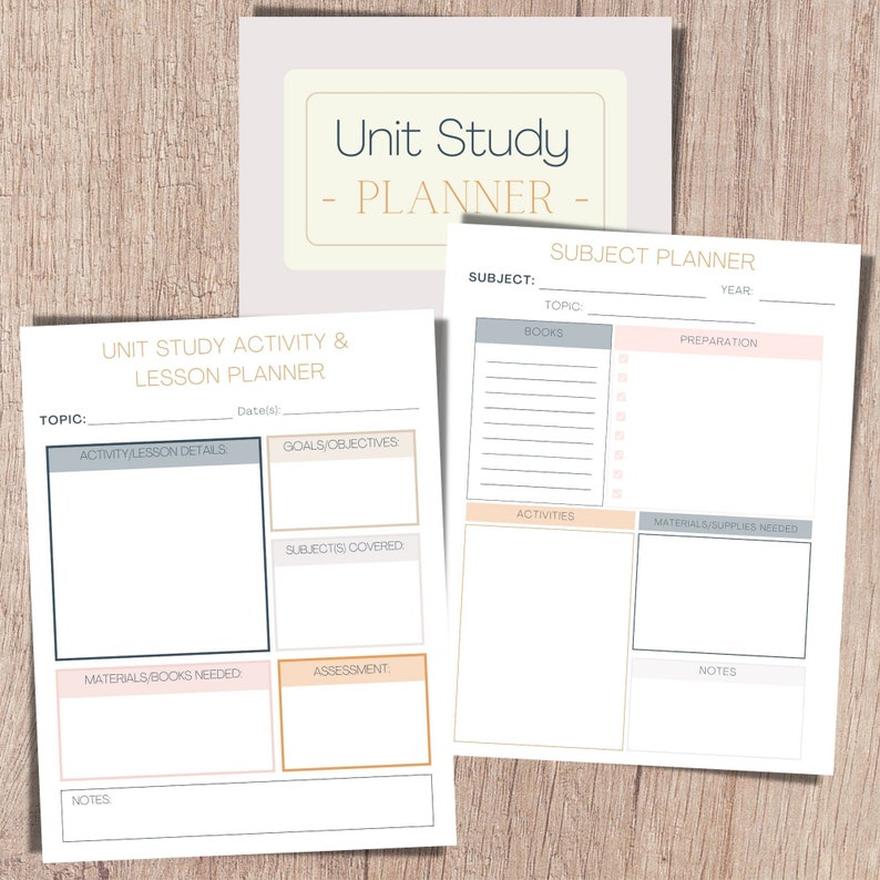 Unit Study Planner, Homeschool Lesson Planner, Printable Unit Plan ...