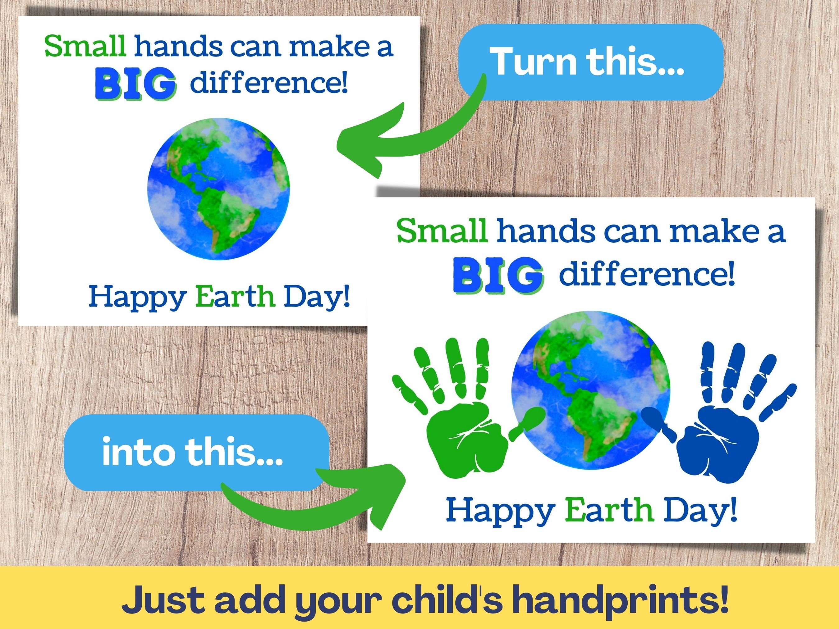 Earth Day Handprint Earth Day Printable Handprint Craft - Etsy Canada
