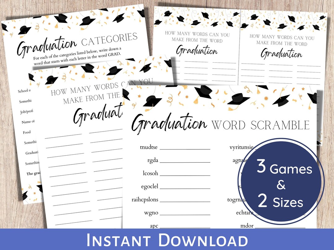 Graduation Games, Word Scramble, Graduation Games Printable, Graduate ...