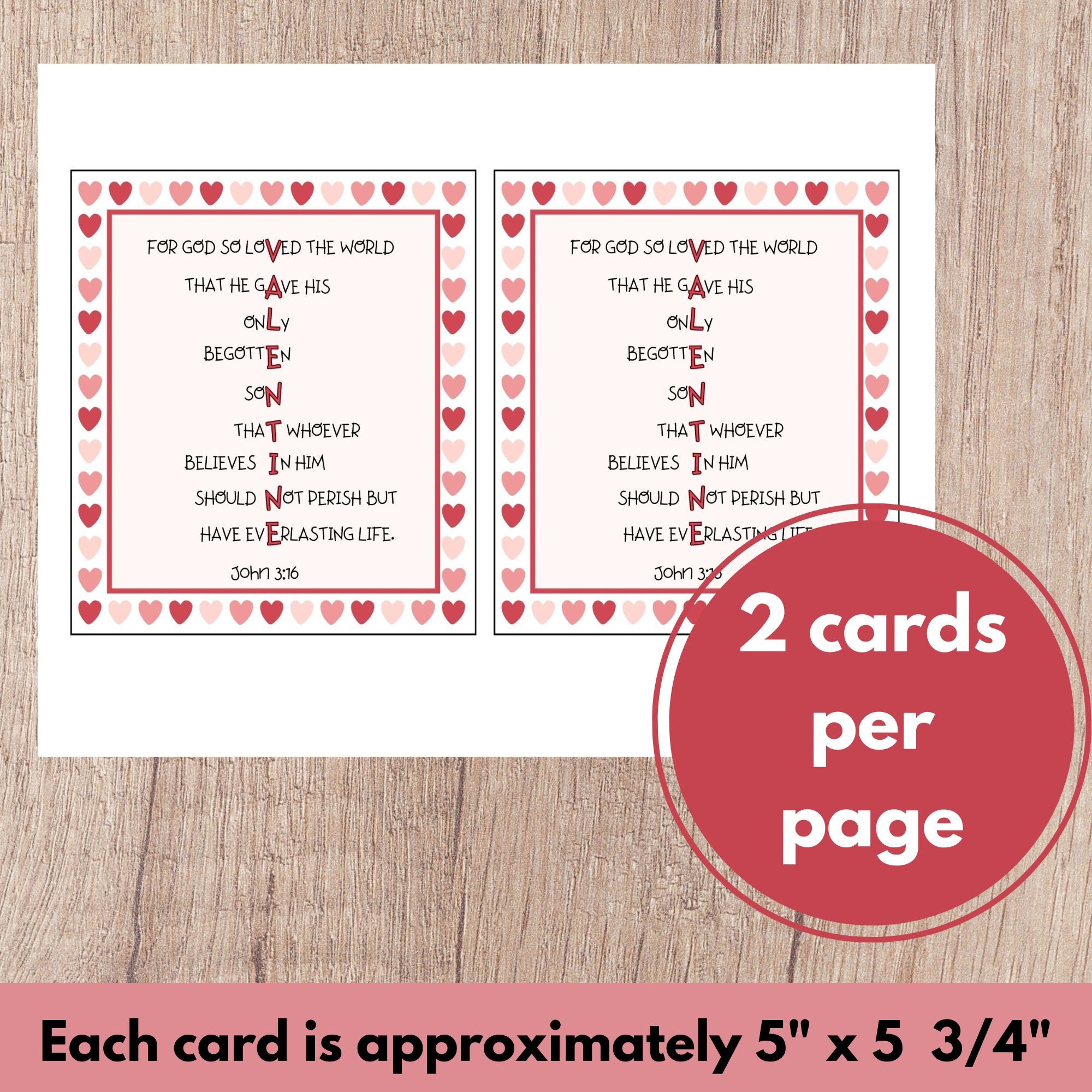 John 3:16 Valentine, Printable Bible Verse Valentine, Christian ...