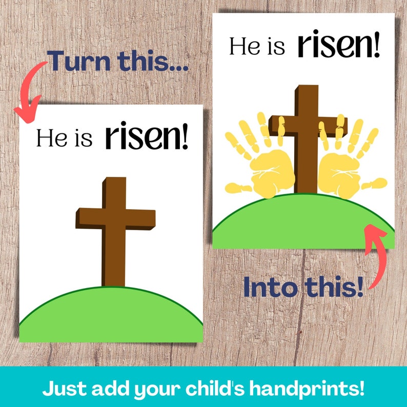 Easter Handprint Craft, Easter Bible Story, Holy Week for Kids, He is ...
