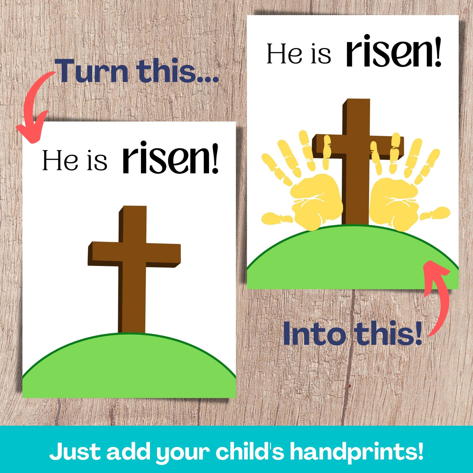 Easter Handprint Craft, Easter Bible Story, Holy Week for Kids, He is ...