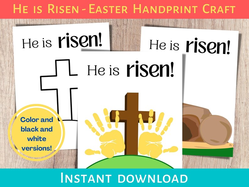 Easter Handprint Craft Easter Bible Story Holy Week for - Etsy