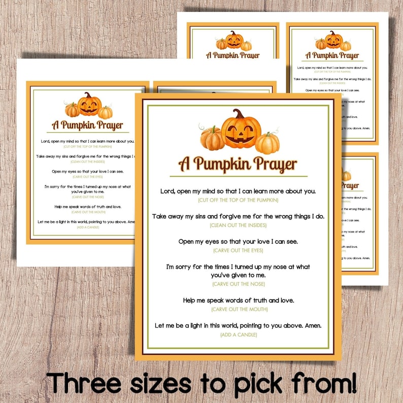 Pumpkin Prayer, Halloween Tracts, Religious Halloween, Pumpkin ...