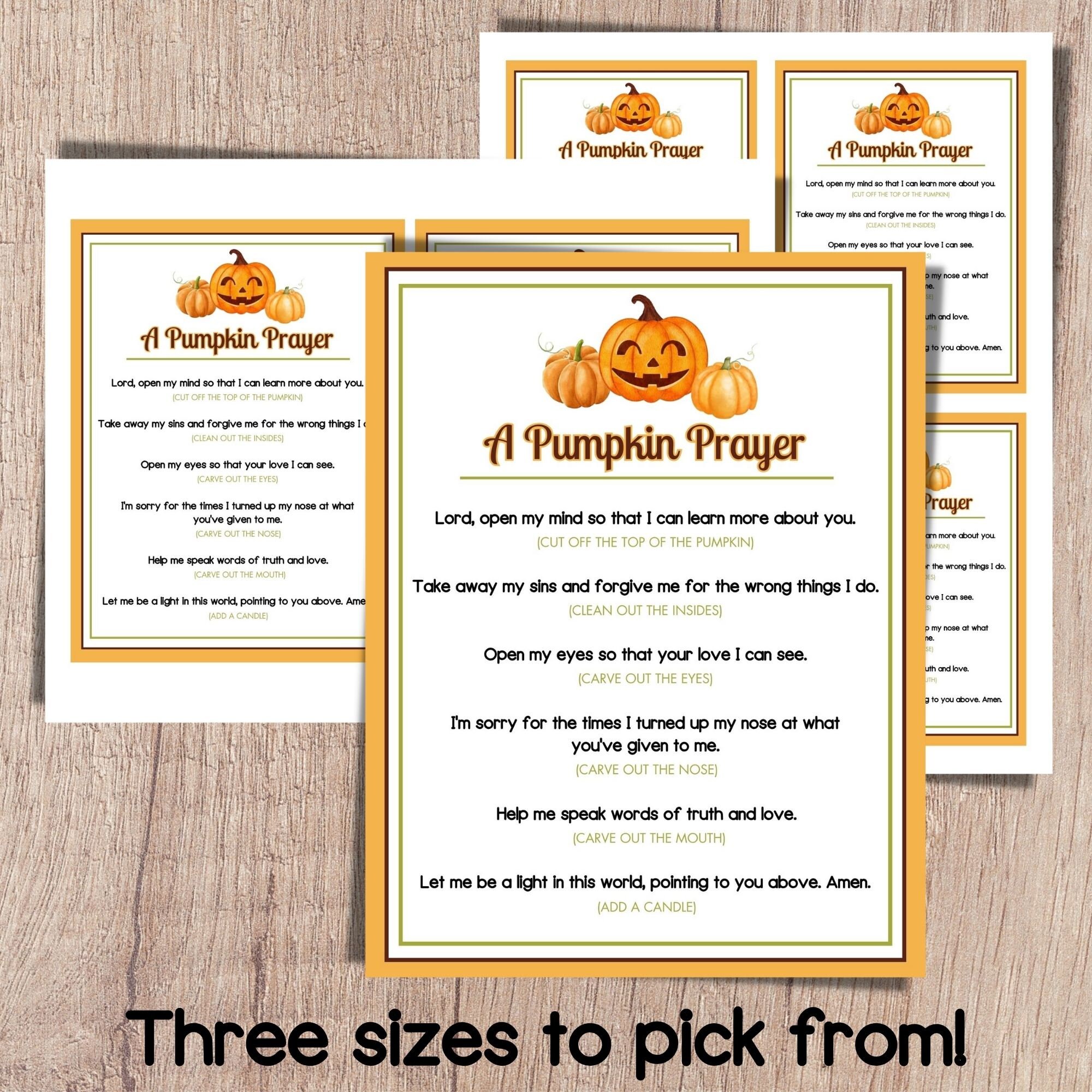Pumpkin Prayer, Halloween Tracts, Religious Halloween, Pumpkin ...