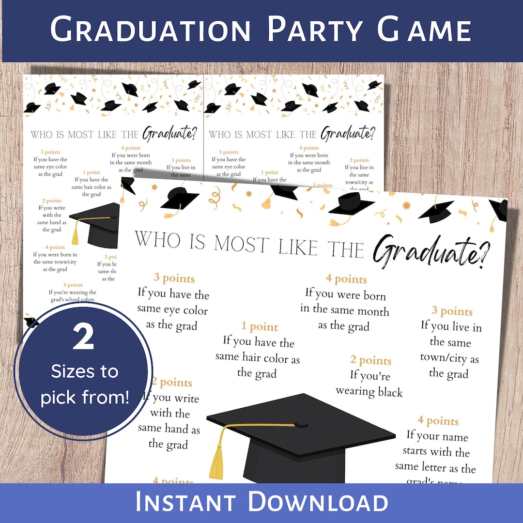 Graduation Games Printable, Graduation Party Games, Class of 2025, Who ...