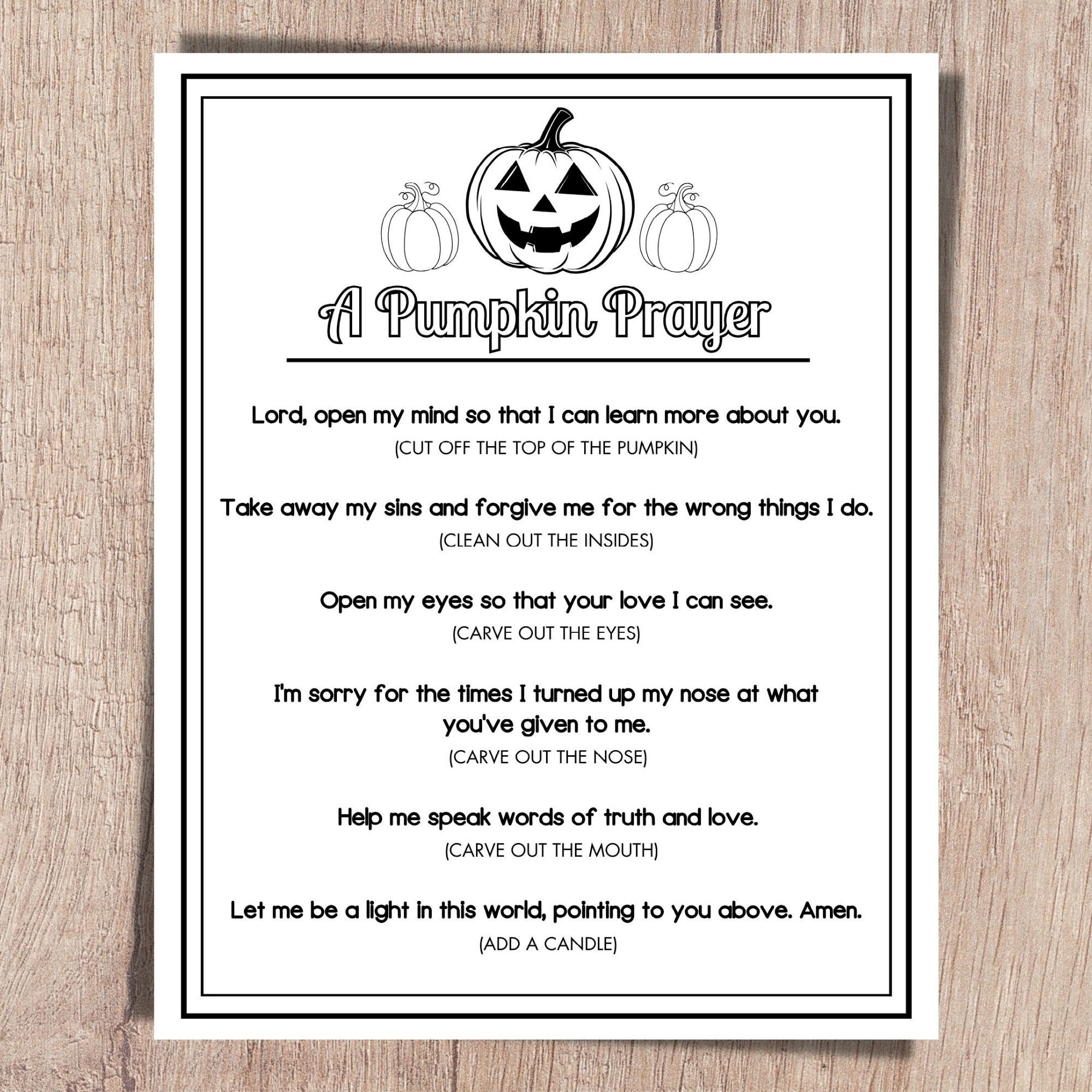Pumpkin Prayer, Halloween Tracts, Religious Halloween, Pumpkin ...
