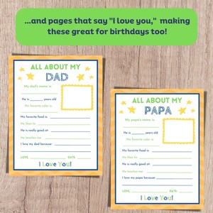 All About My Dad, Fathers Day Printable Craft, All About My Dad ...