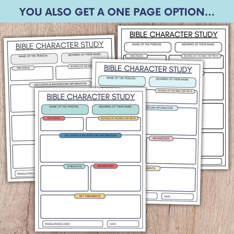 Bible Character Study Template, Character Bible Study, Bible Character ...