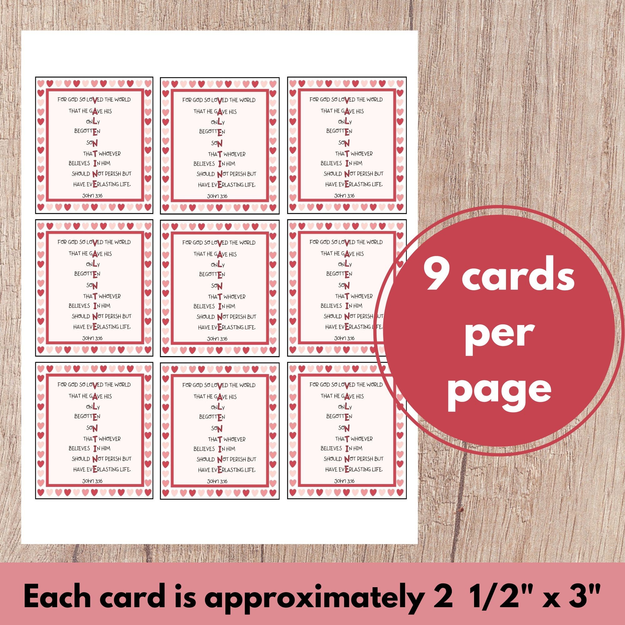 John 3:16 Valentine, Printable Bible Verse Valentine, Christian ...