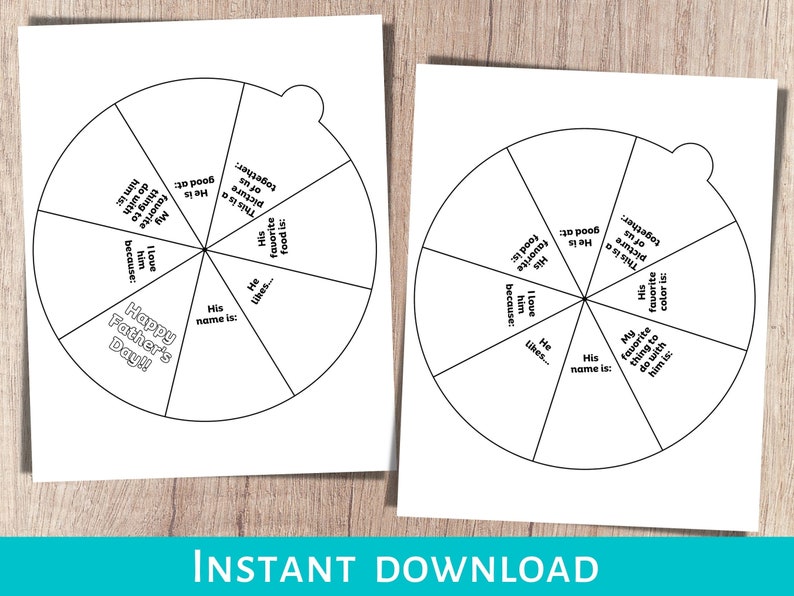 All About My Dad Coloring Wheel Fathers Day Printable Craft - Etsy