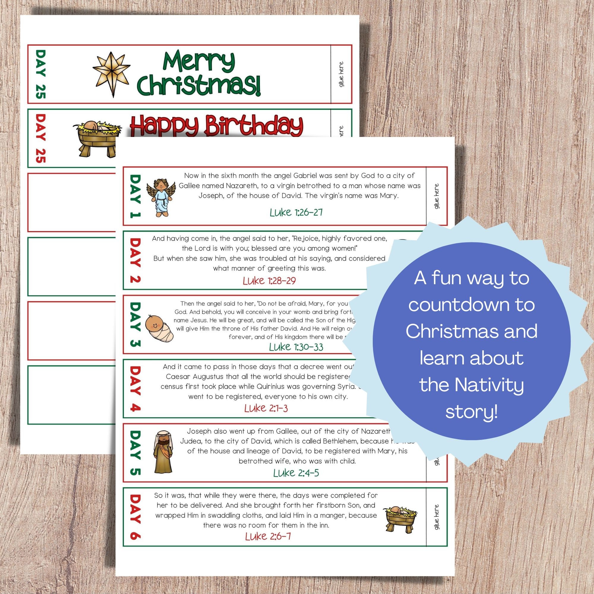 Paper Chain Advent Calendar, Nativity Printable, Advent Calendar for ...