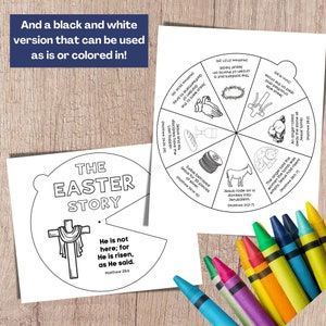 Easter Story Wheel Craft, Easter Spinner Wheel, Easter Activity, Holy ...