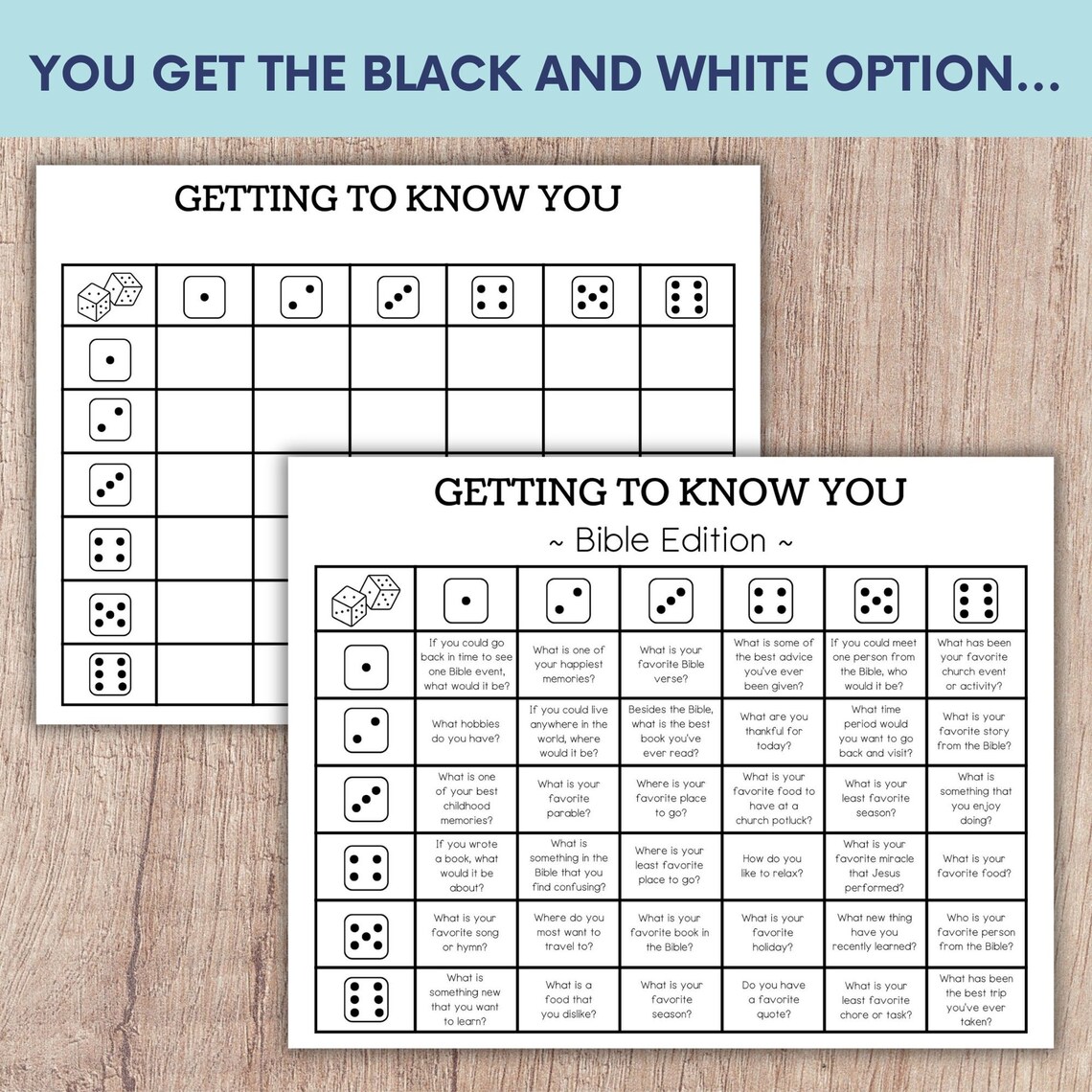 Get to Know You Dice Game, Womens Ministry Games, Church Games ...