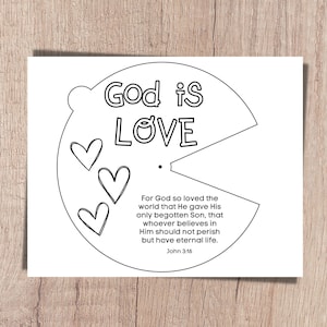 God is Love Craft, Spinner Wheel, Story Wheel, Sunday School Valentines ...