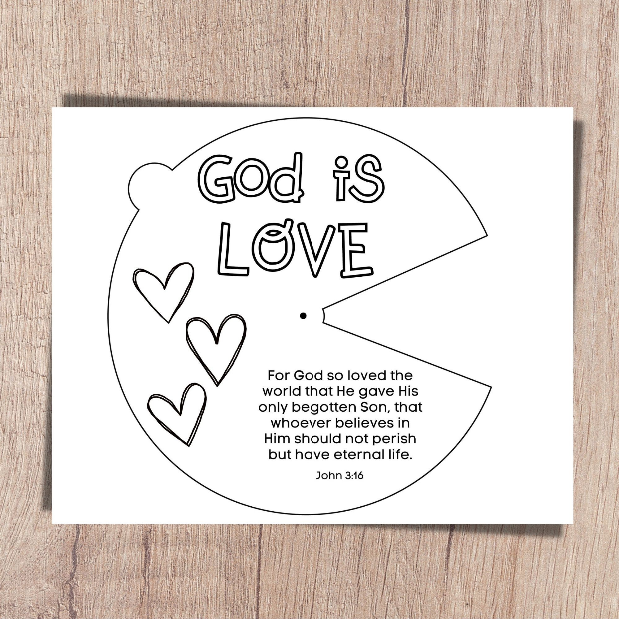 God is Love Craft, Spinner Wheel, Story Wheel, Sunday School Valentines ...