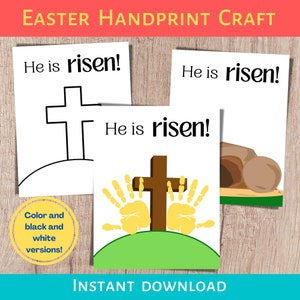 Easter Handprint Craft, Easter Bible Story, Holy Week for Kids, He is ...