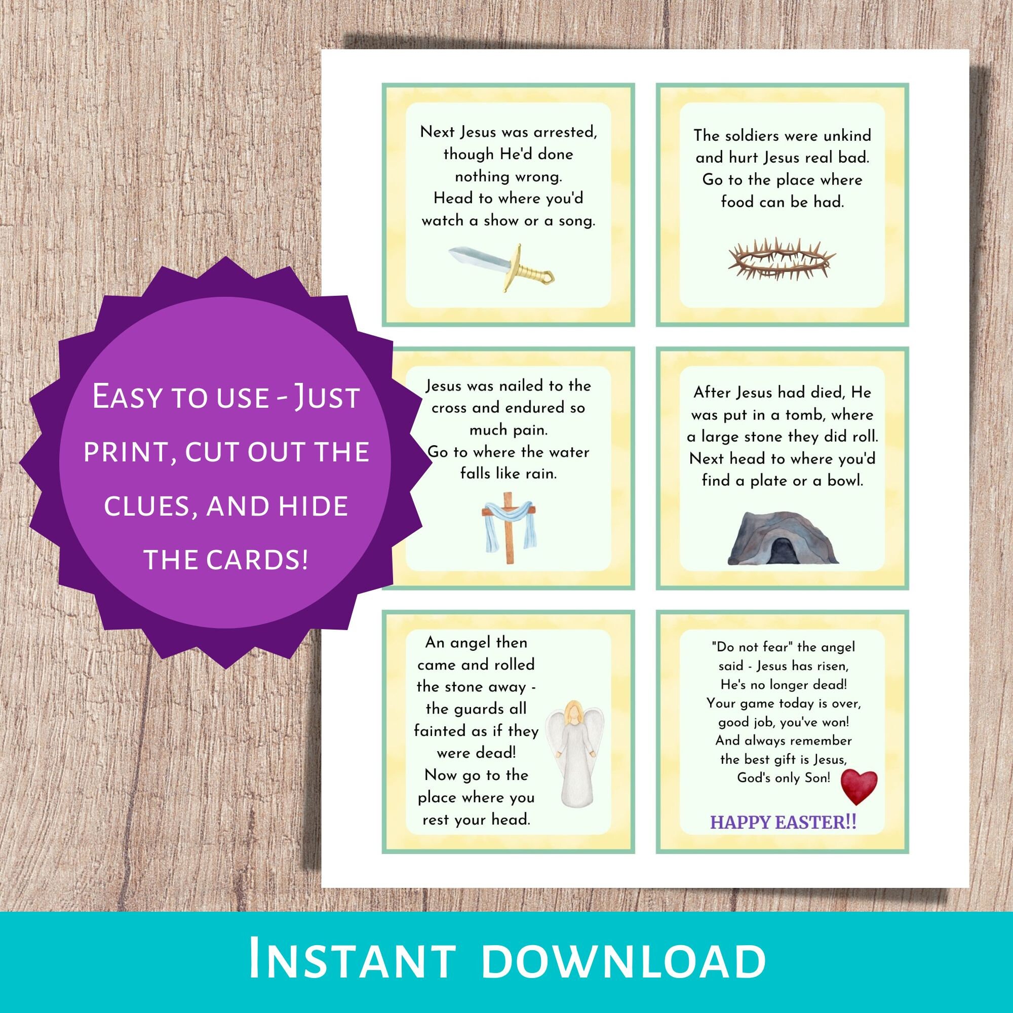 Easter Scavenger Hunt, Easter Bible Game, Printable Easter Game ...