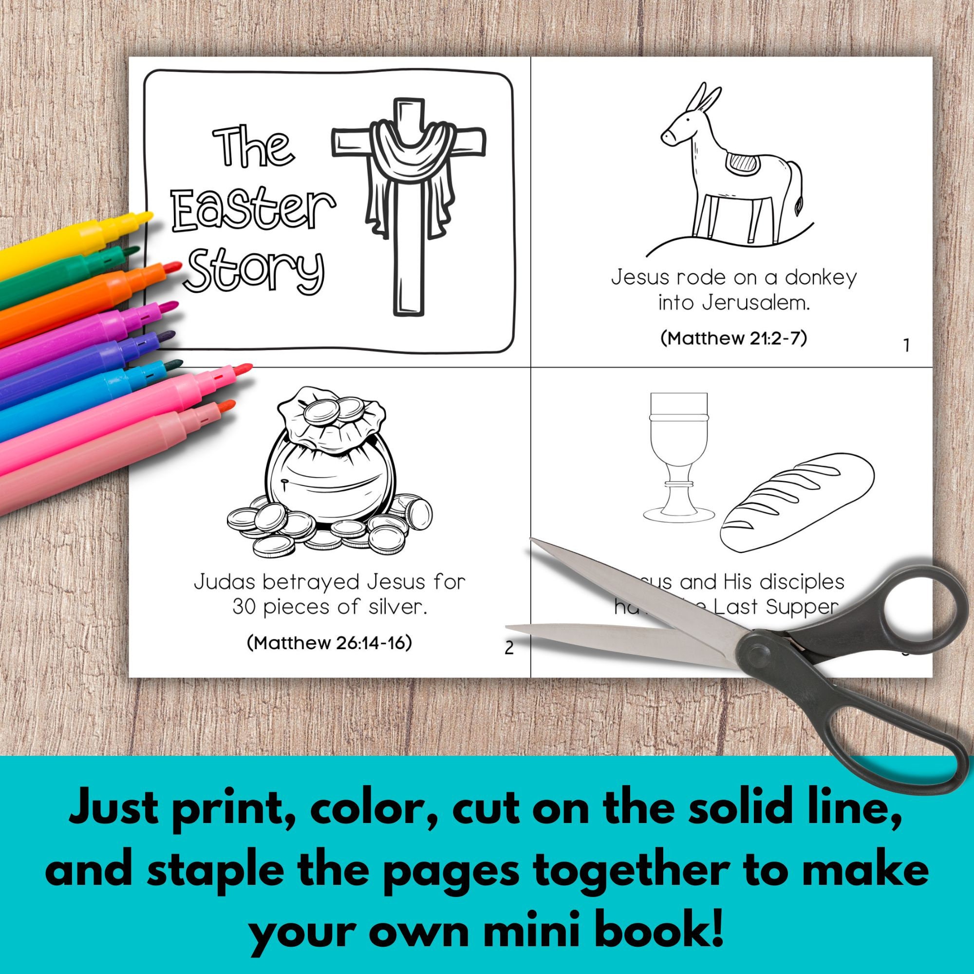 Easter Story Mini Book, Easter Story Coloring, Easter Activities, Holy ...