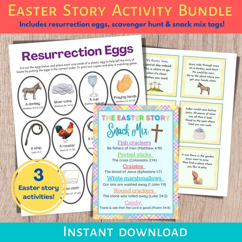 Easter Story Printables, Easter Activity, Resurrection Eggs, Easter ...
