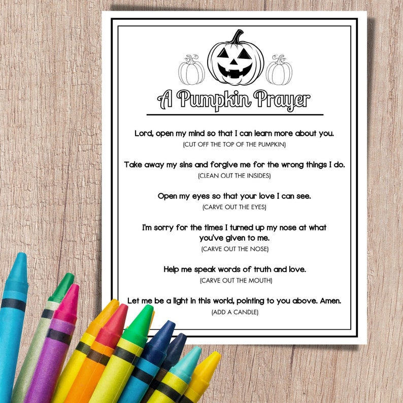 Pumpkin Prayer, Halloween Tracts, Religious Halloween, Pumpkin ...