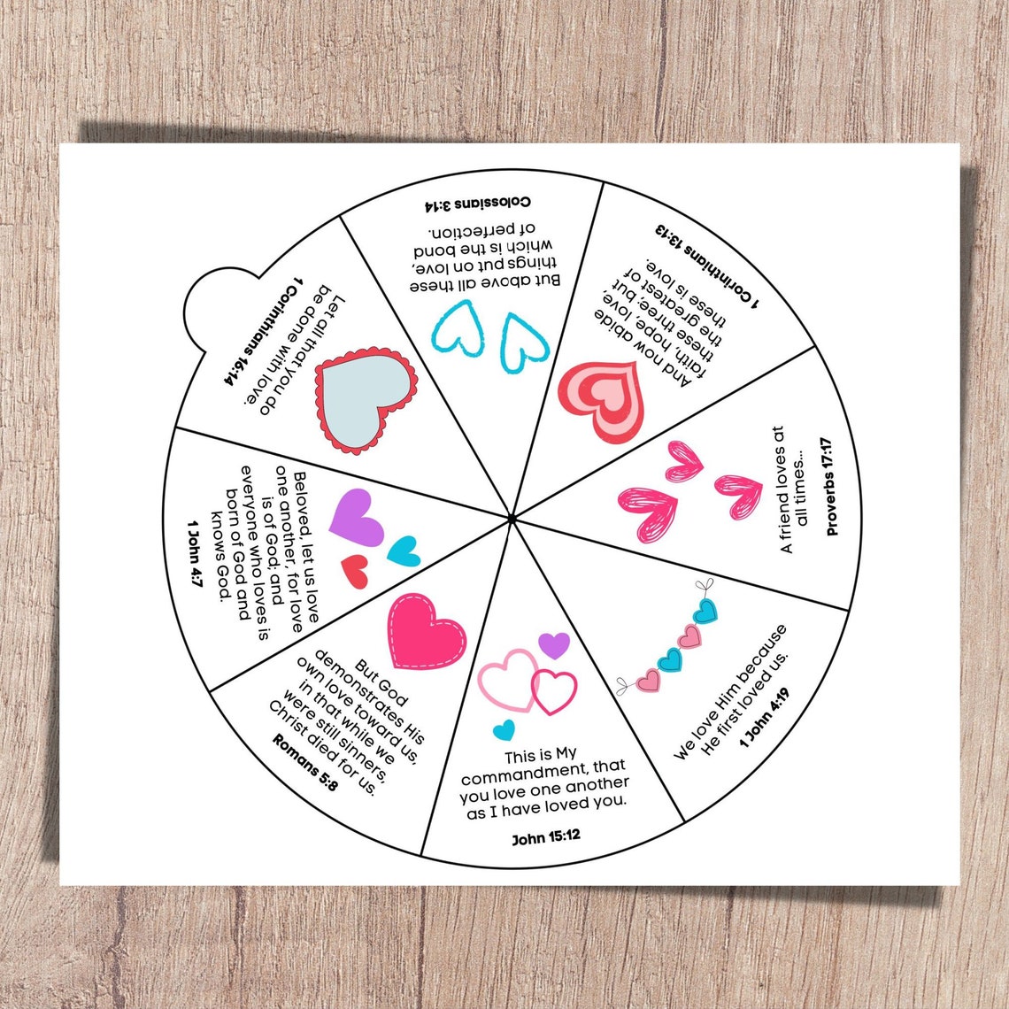 God is Love Craft, Spinner Wheel, Story Wheel, Sunday School Valentines ...
