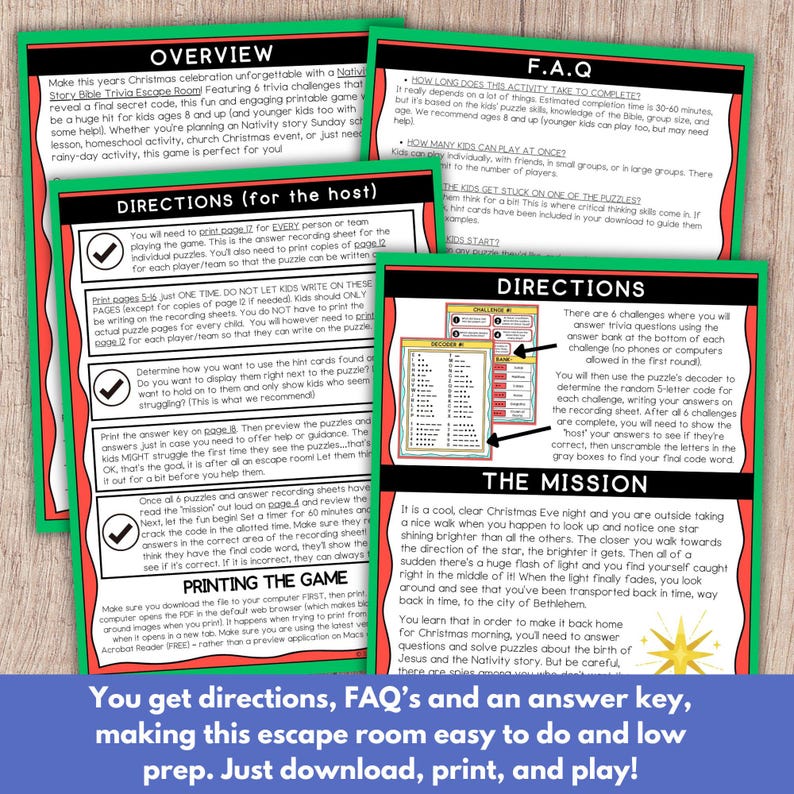 Nativity Escape Room, Christmas Trivia, Nativity Activity, Christmas ...