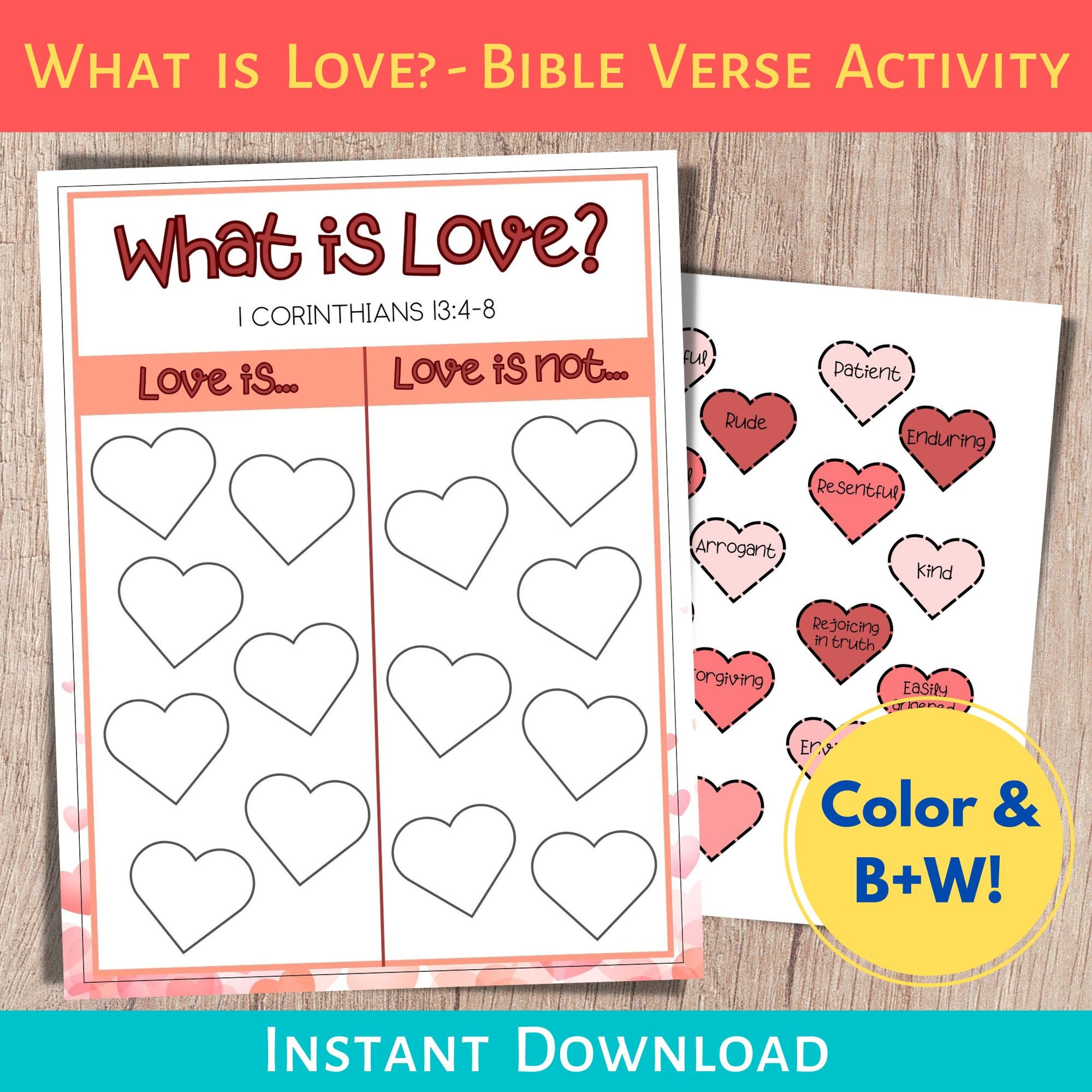 Bible Valentine Games, Love is Craft, 1 Corinthians 13, Sunday School ...