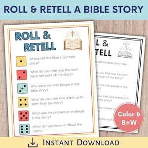 Reading Games for Kids, Bible Story Games, Roll and Retell Bible Story ...