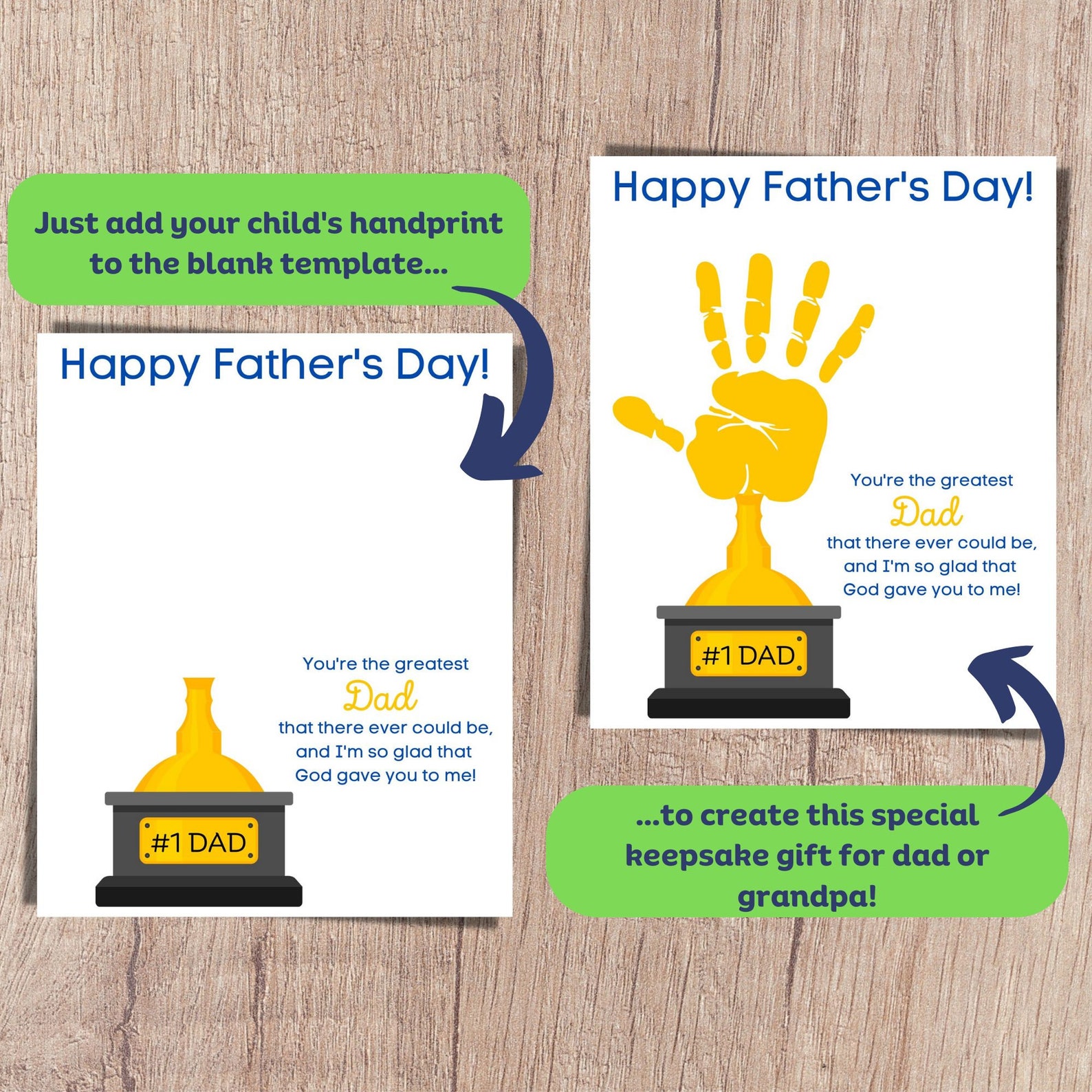Fathers Day Handprint Craft, Fathers Day Poem, Handprint Printable ...