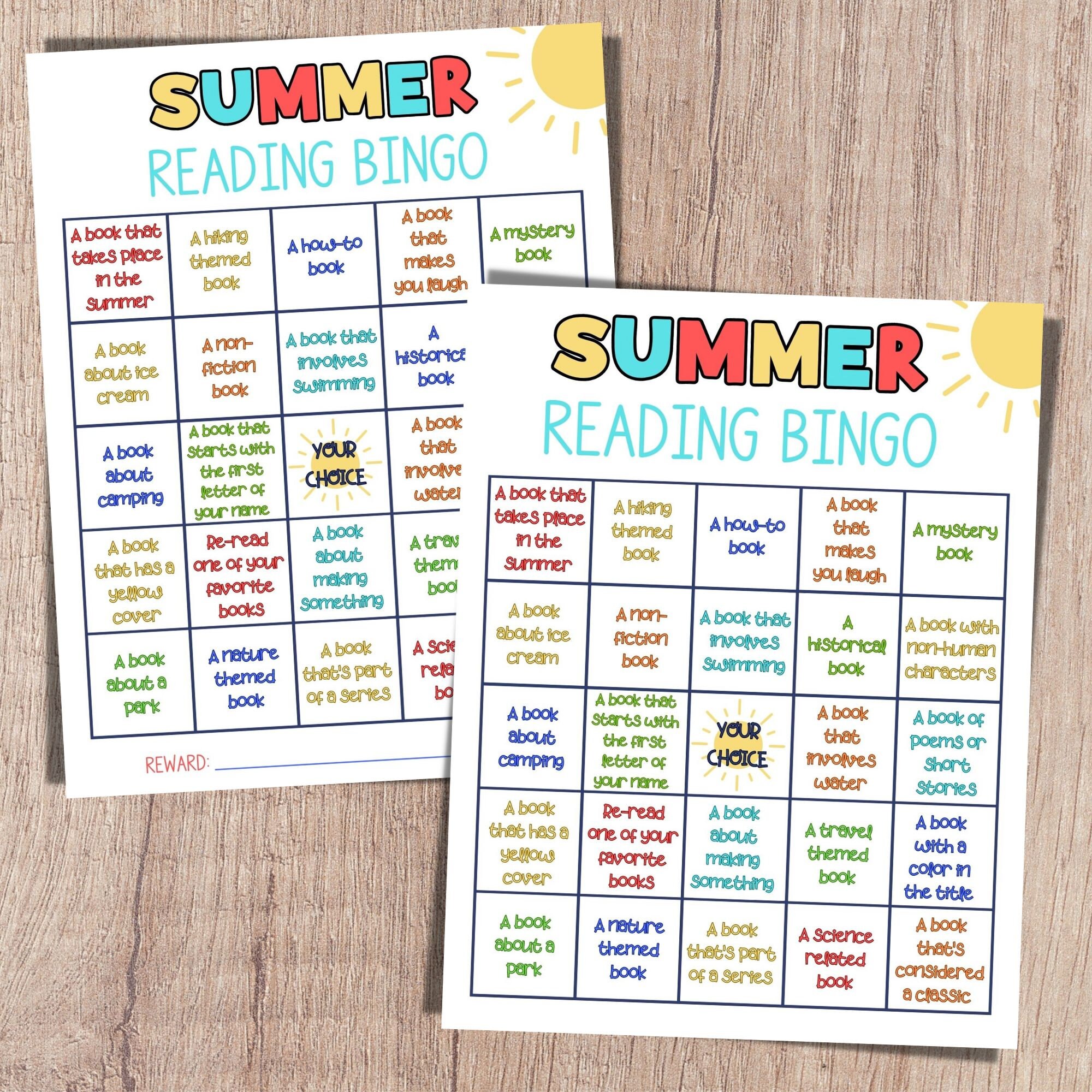 Summer Reading Log, Kids Reading Chart, Summer Reading Bingo, Summer ...