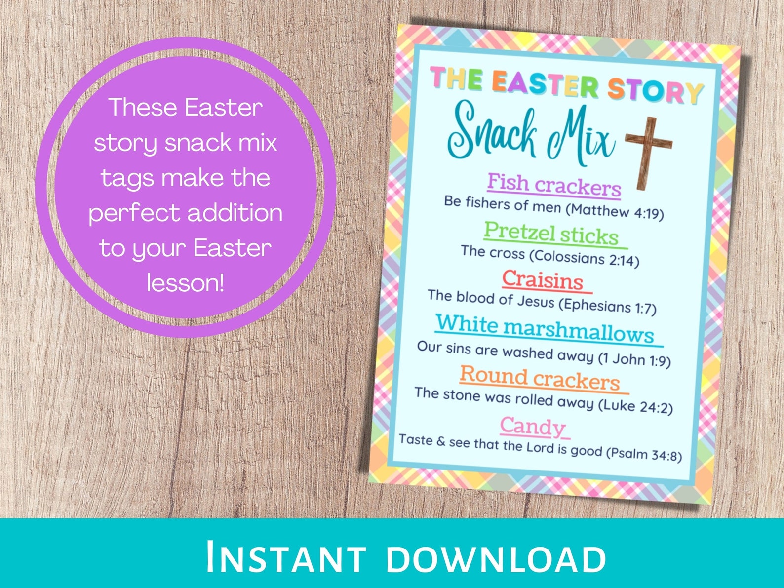 Easter Story Snack Mix Printable Religious Easter Activities - Etsy