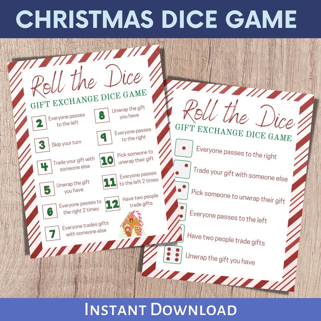 Christmas Dice Game, Holiday Gift Exchange Game, Christmas Party Game ...