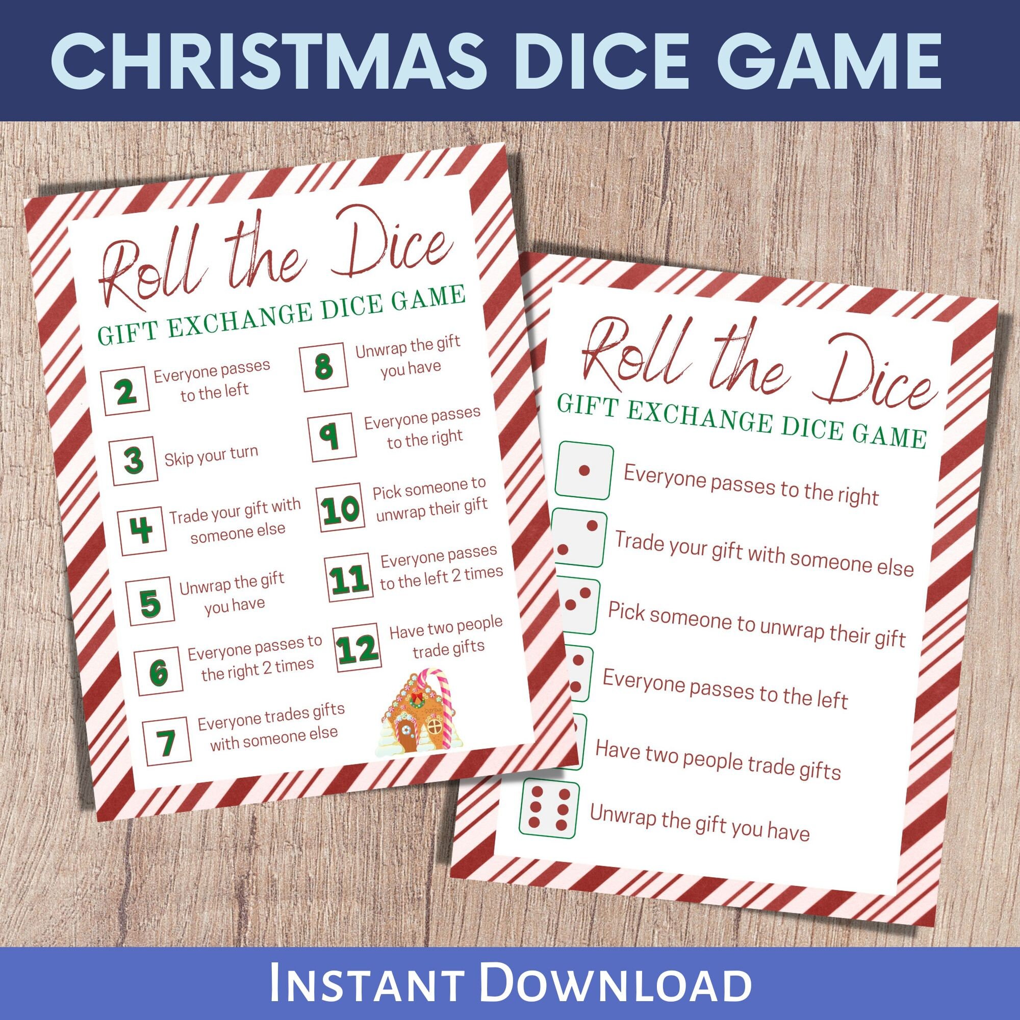 Christmas Dice Game, Holiday Gift Exchange Game, Christmas Party Game ...