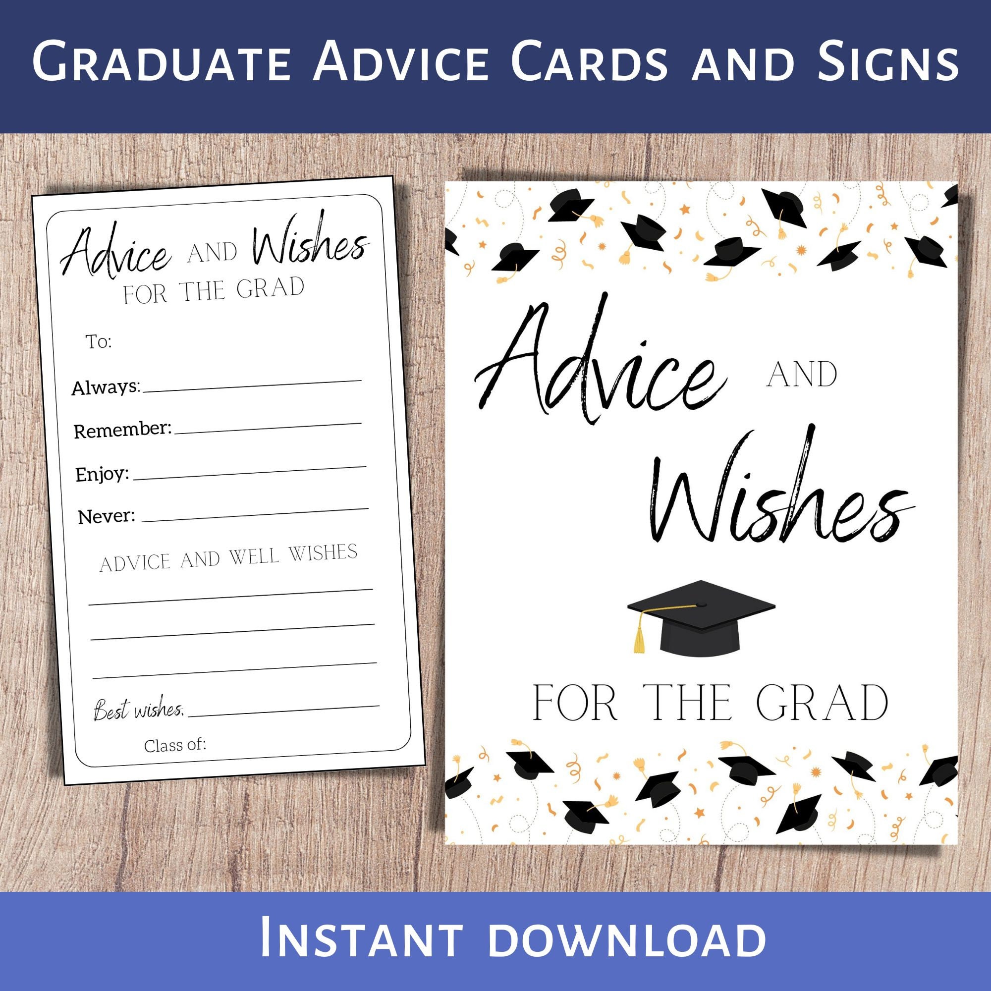 Graduation Advice Cards Printable, Graduation Keepsake, 2025 Graduation ...
