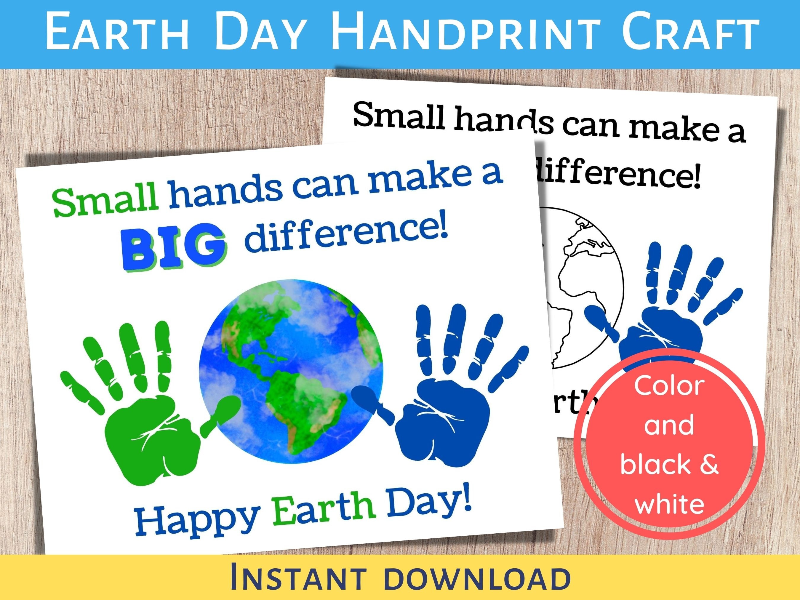 Earth Day Handprint Earth Day Printable Handprint Craft - Etsy Canada