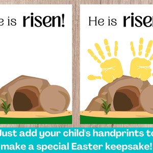 Easter Handprint Craft Easter Bible Story Holy Week for - Etsy