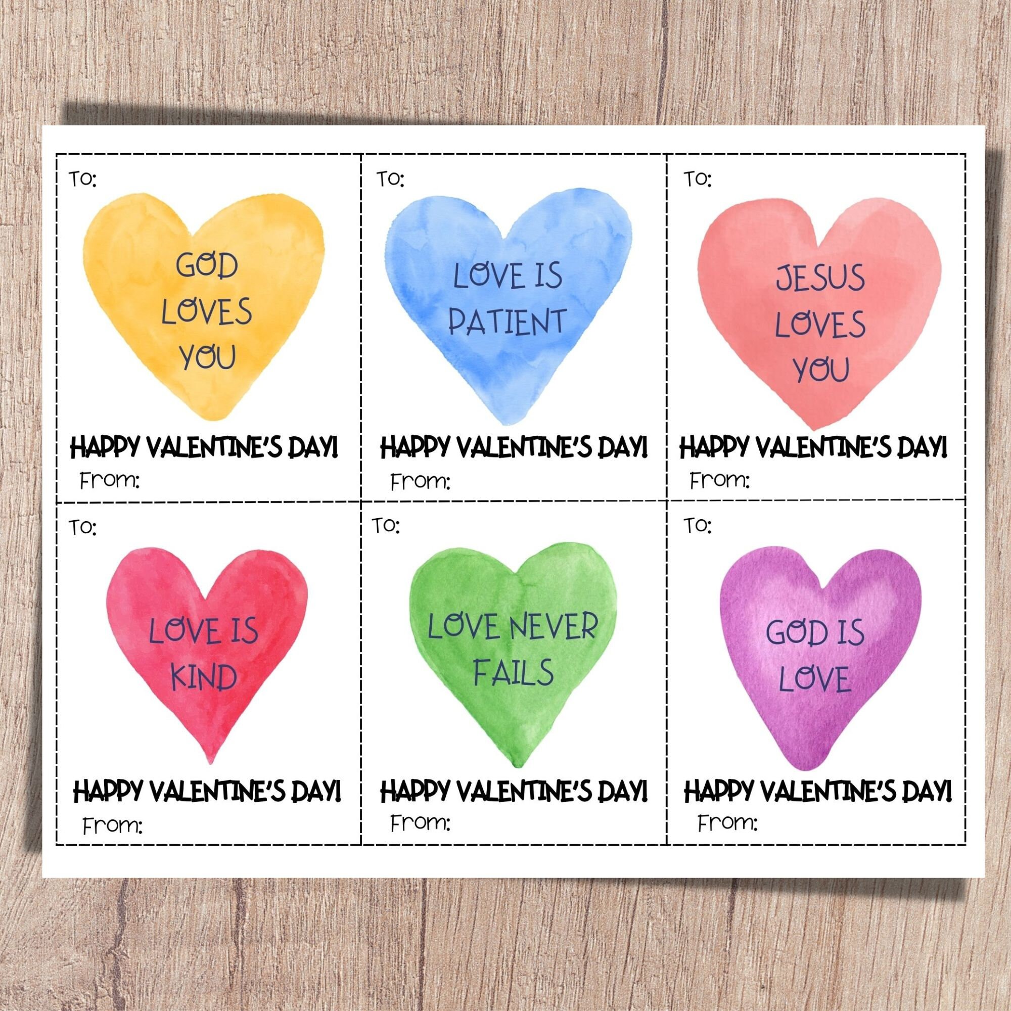 Kids Valentines Cards, Printable Bible Verse Valentine, Christian ...