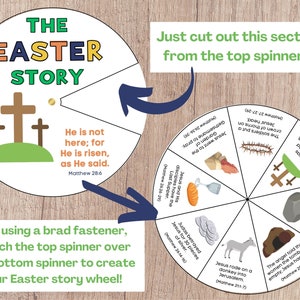 Easter Story Wheel Craft Easter Spinner Wheel Easter - Etsy