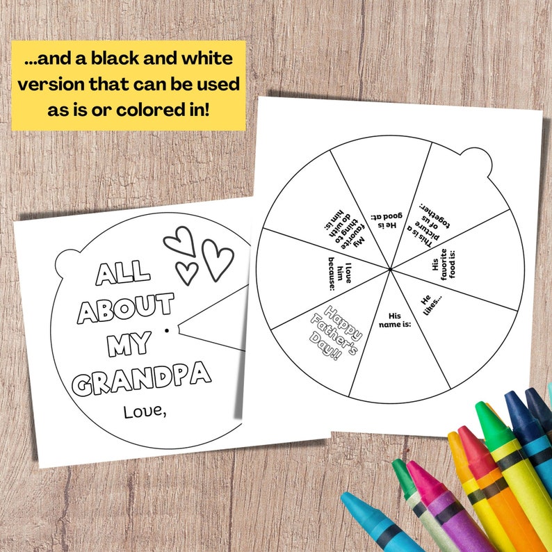 All About My Dad, Coloring Wheel, Fathers Day Printable Craft, All ...