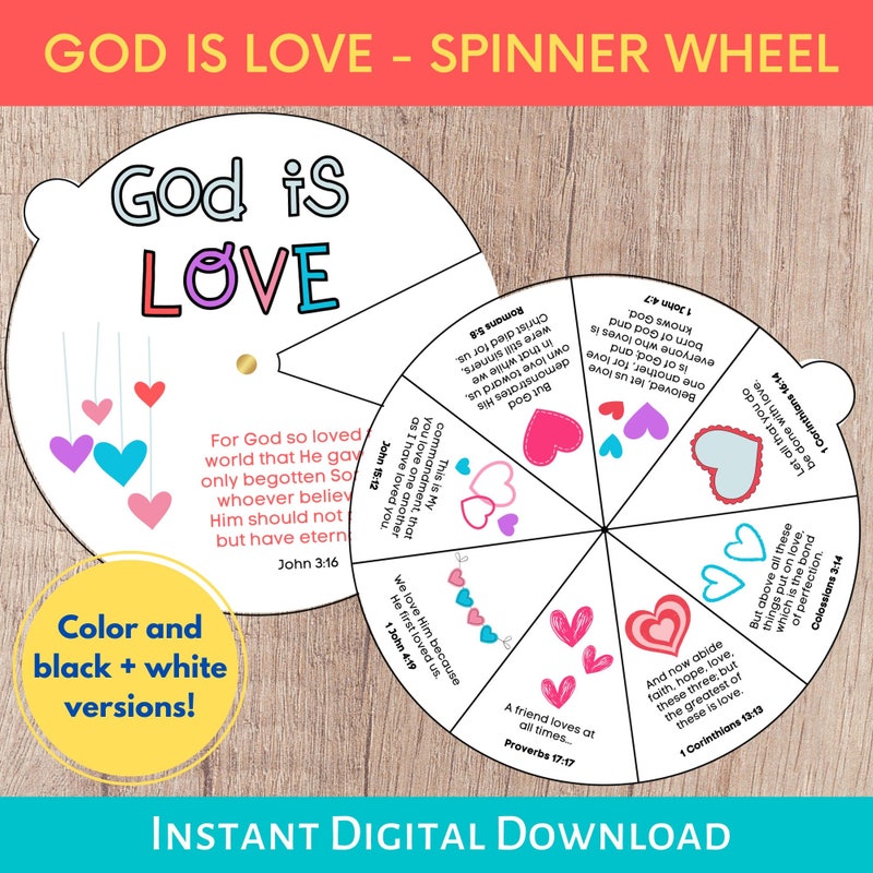 God is Love Coloring Wheel - Etsy
