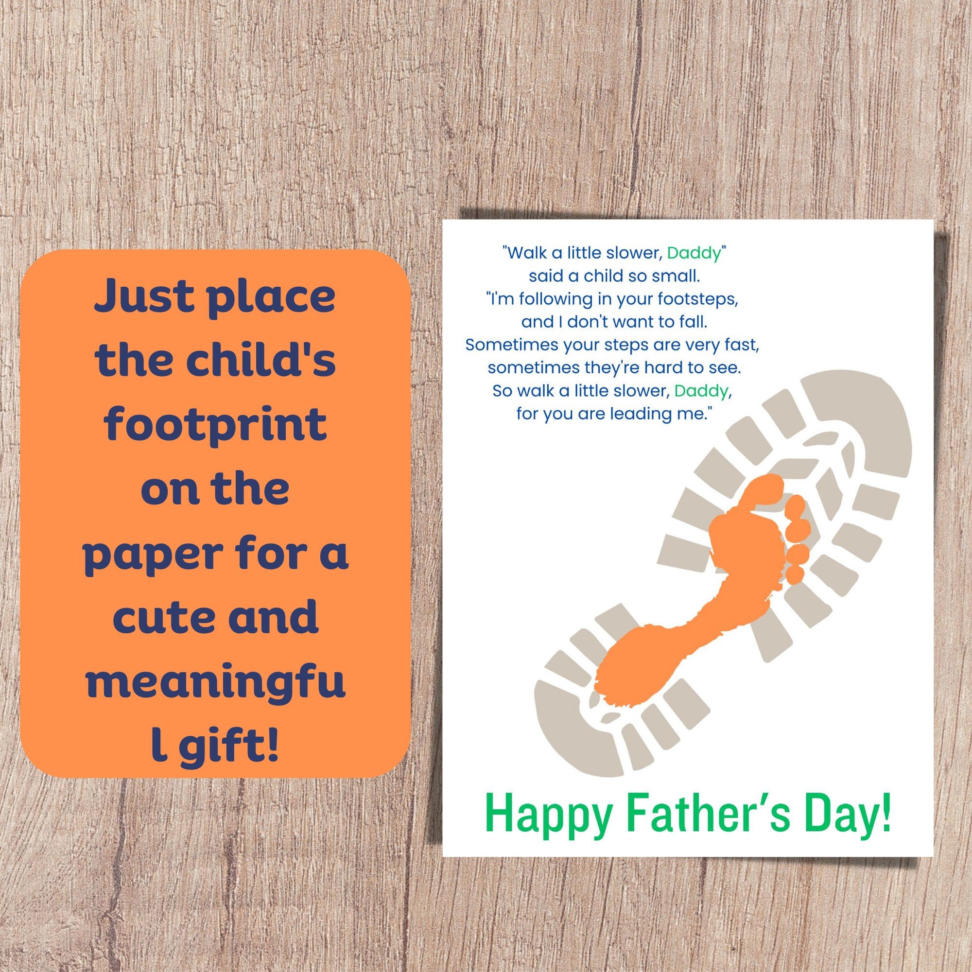 Fathers Day Poem, Fathers Day Craft From Child, Footprint Art Fathers ...
