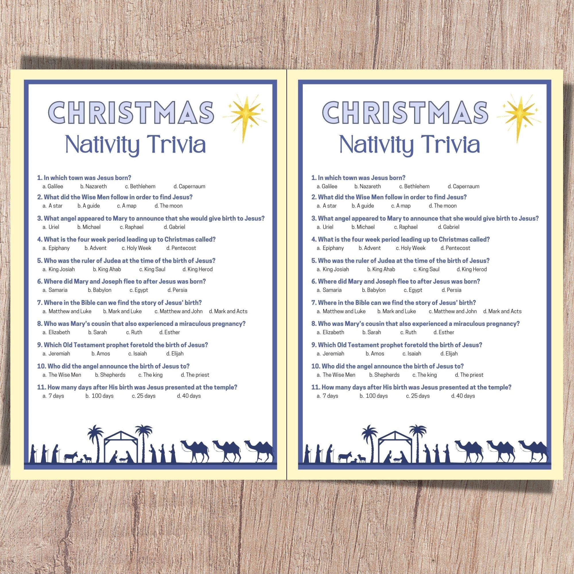 Christian Christmas Trivia, Christmas Bible Trivia, Printable Bible ...