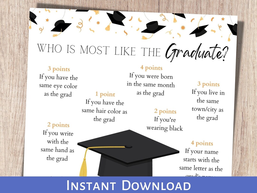 Graduation Games Printable Graduation Party Games Class of - Etsy
